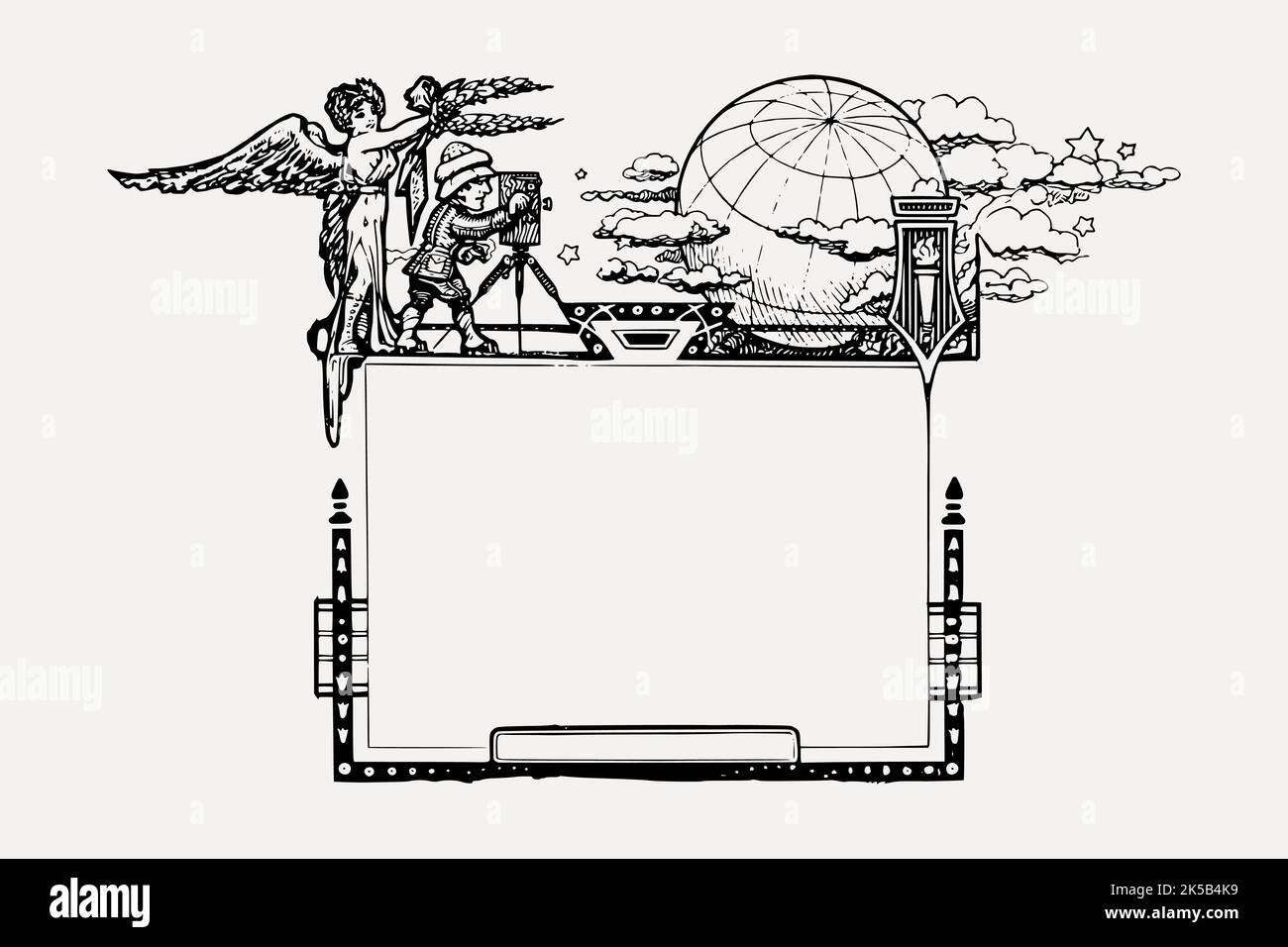 Filming movie collage element, drawing illustration vector Stock Vector ...