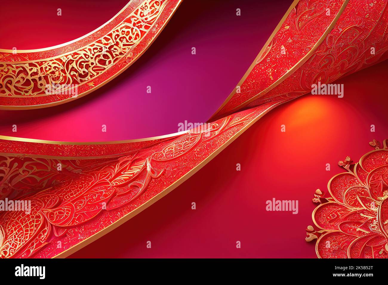 The beautiful digital red background with decorative patterns Stock ...