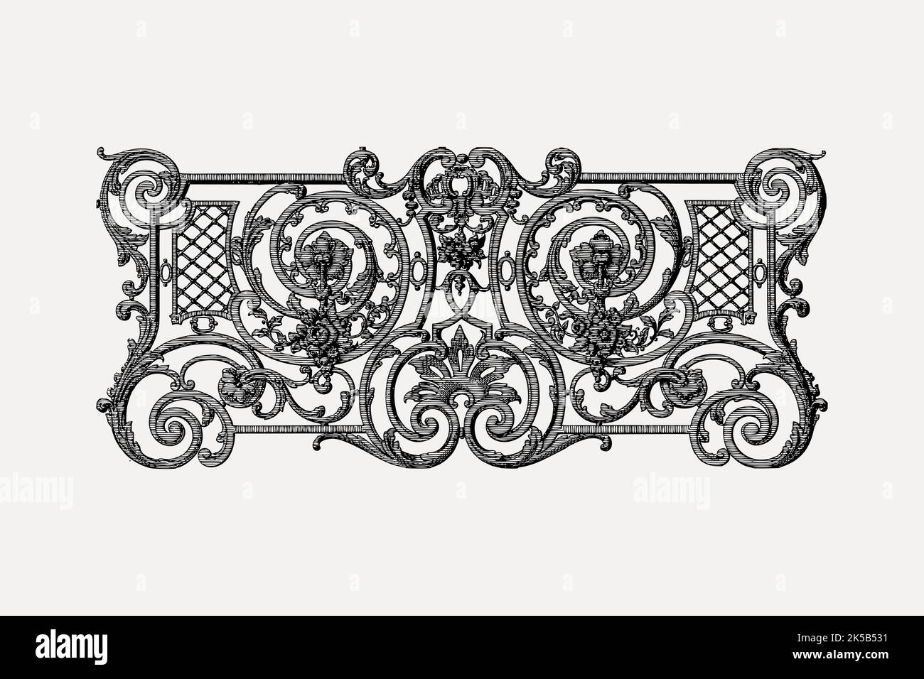 Decorative fence collage element, drawing illustration vector Stock ...