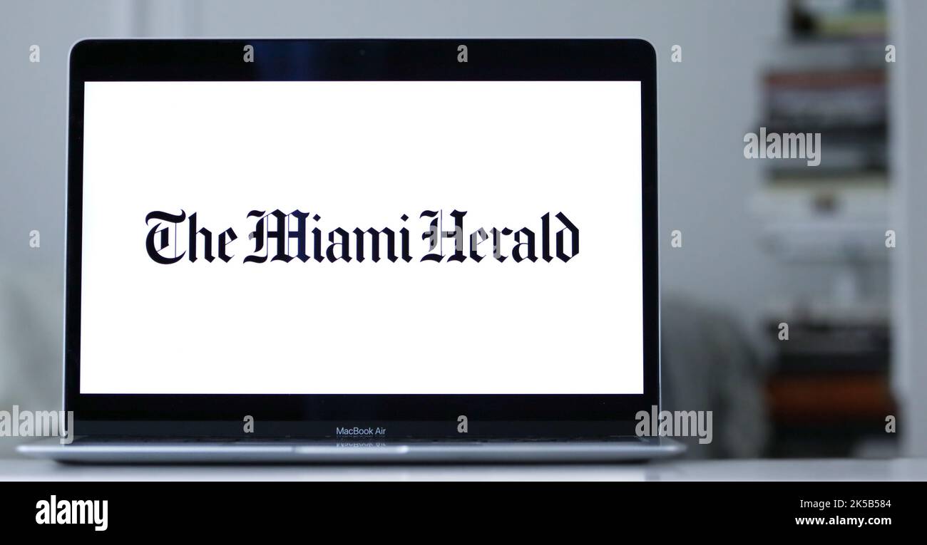 The logo of The Miami Herald an American daily newspaper displayed on a ...