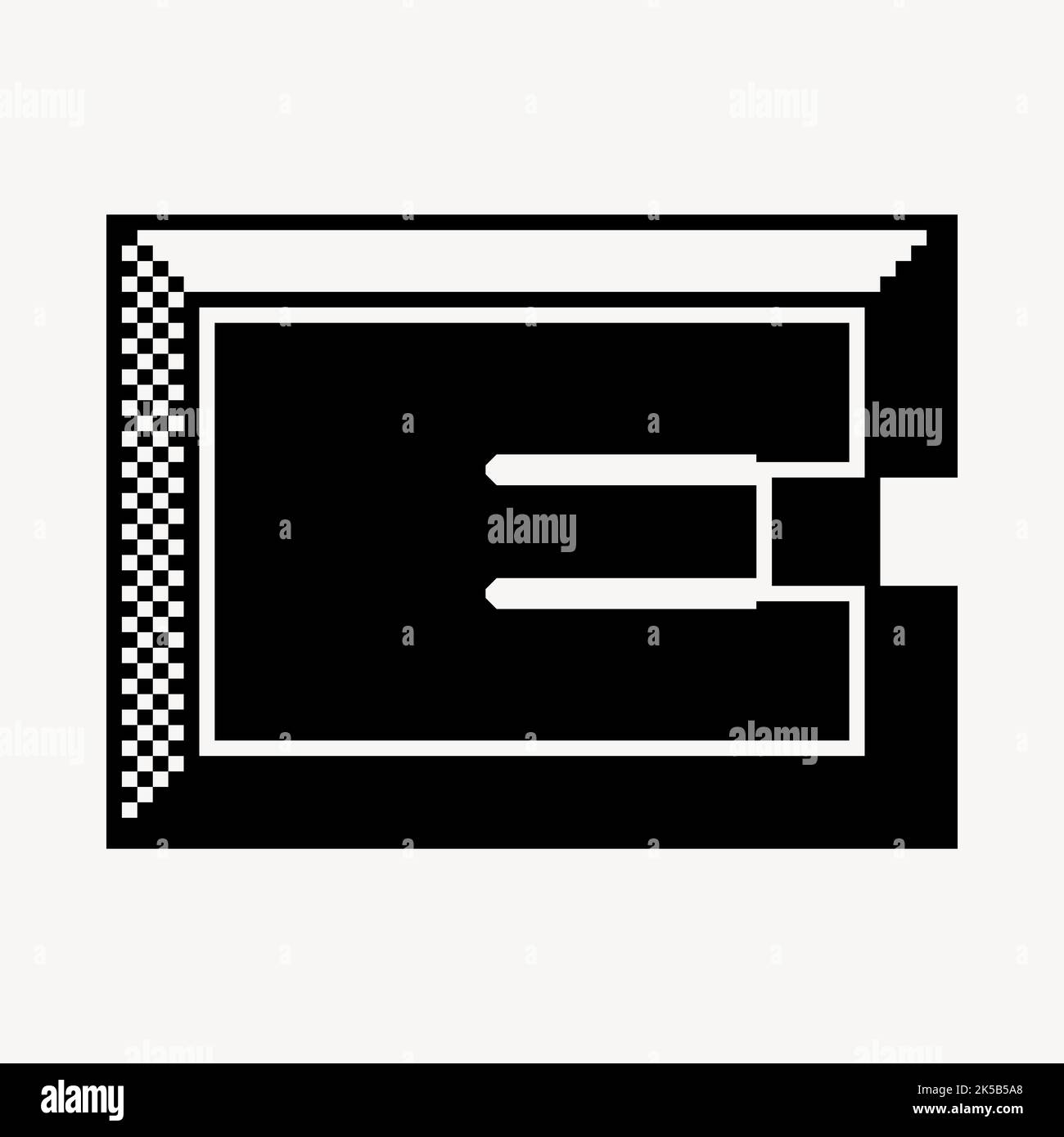 E letter clipart, 8-bit font illustration vector Stock Vector Image ...