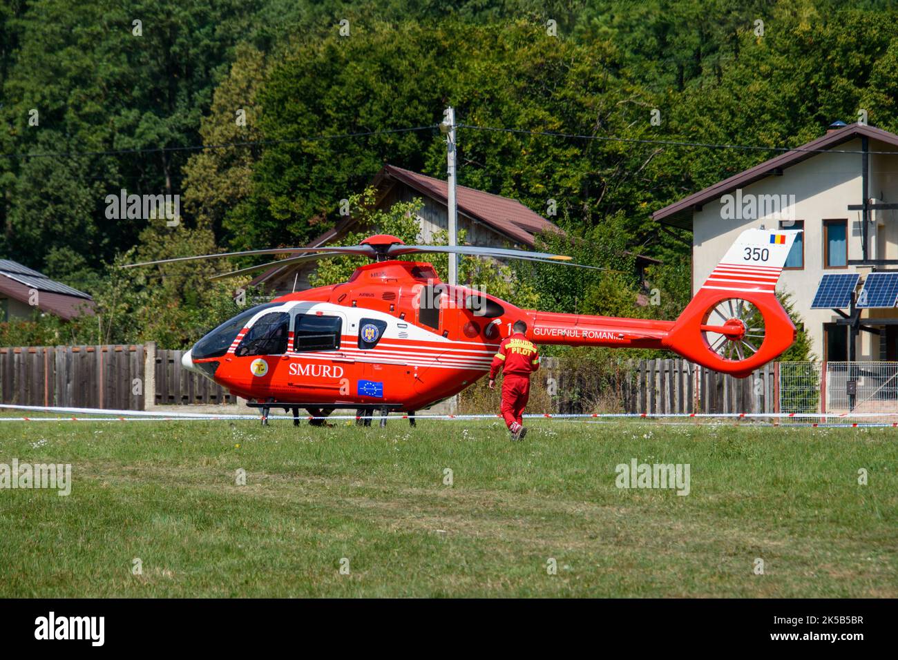 A Romanian Emergency Services helicopter at Iasi Rally Stock Photo - Alamy