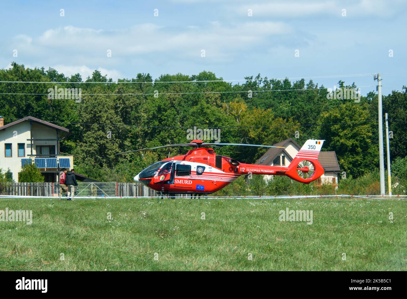 A Romanian Emergency Services helicopter at Iasi Rally Stock Photo - Alamy