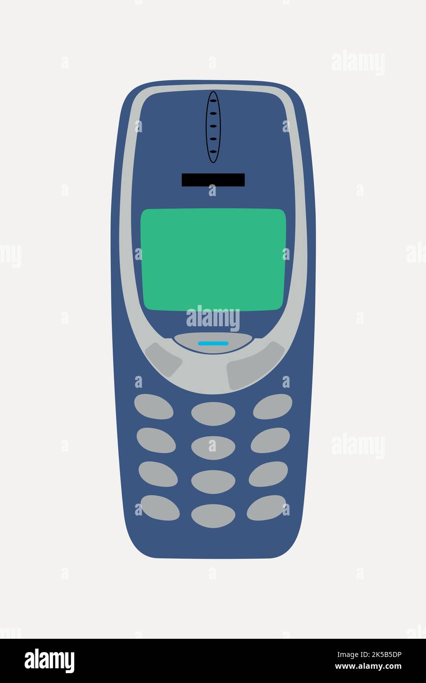 Classic mobile phone clipart, technology illustration vector Stock ...