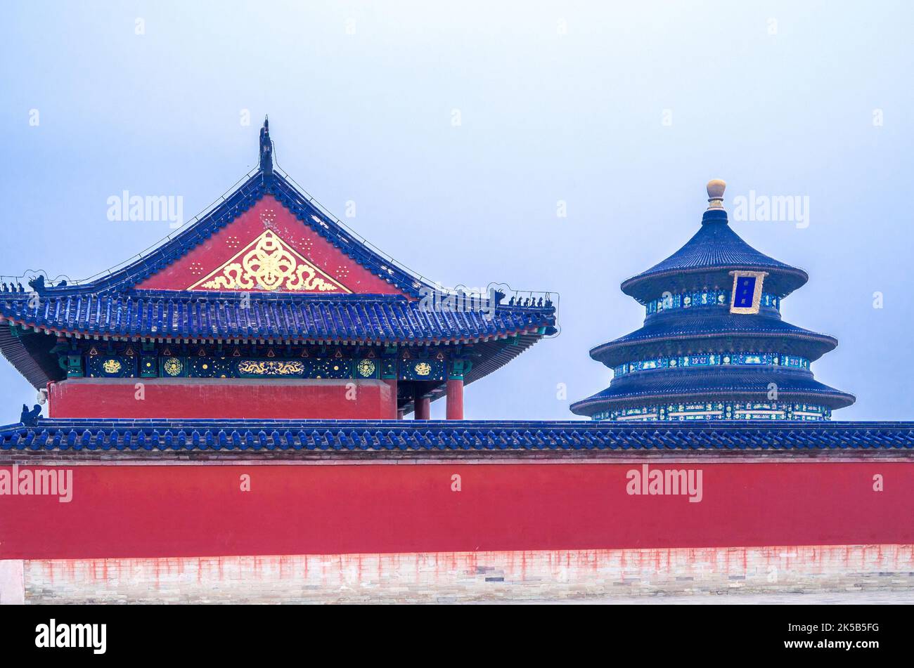 The top of an Asian architecture against blue sky Stock Photo - Alamy