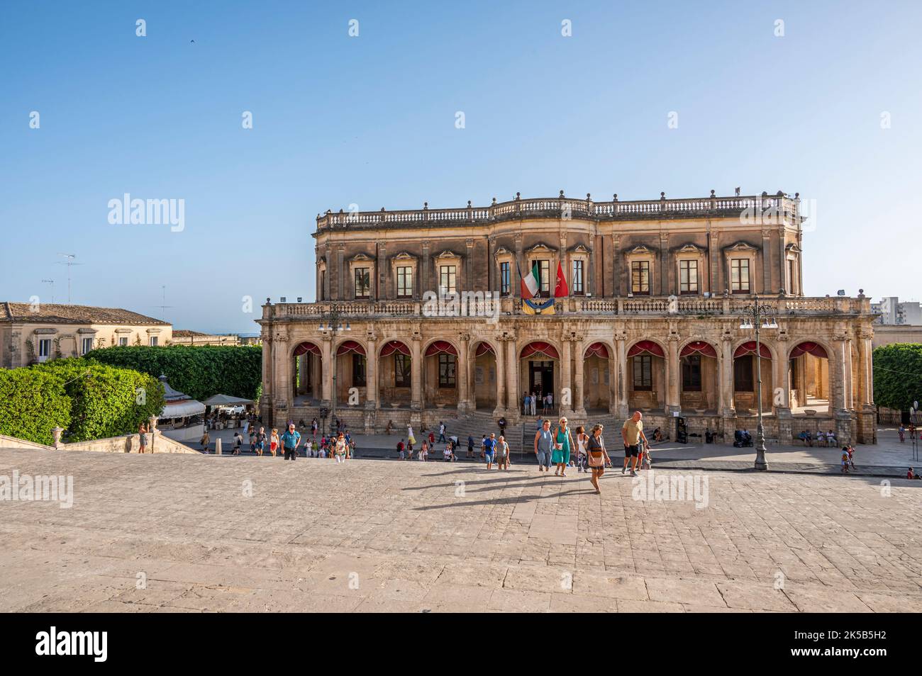 Noto, italy - 09-15-2022: The beautiful Ducezio Palace in Noto Stock ...