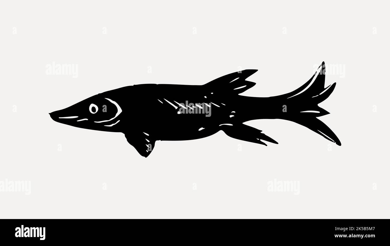 Fish collage element, drawing illustration vector Stock Vector Image ...