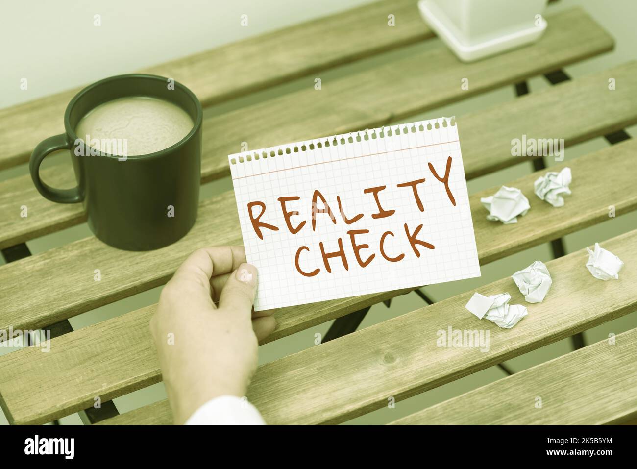 Sign displaying Reality Check. Business overview making the person ...