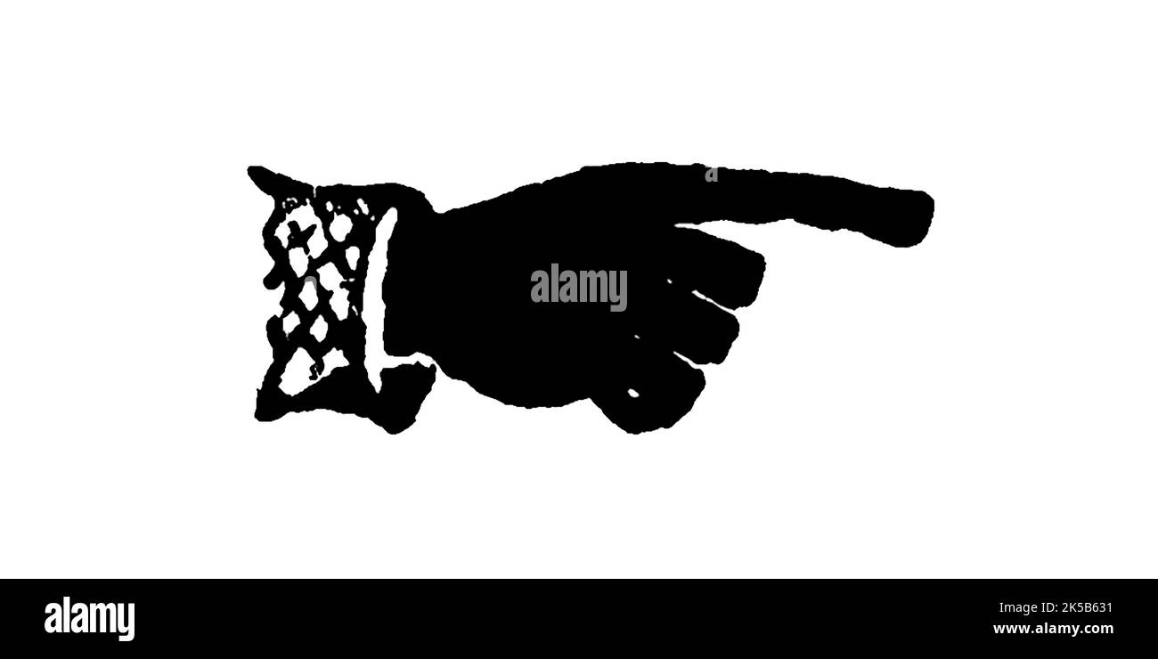 Pointing finger – Hand sign - Vintage Engraved Illustration Stock Photo ...