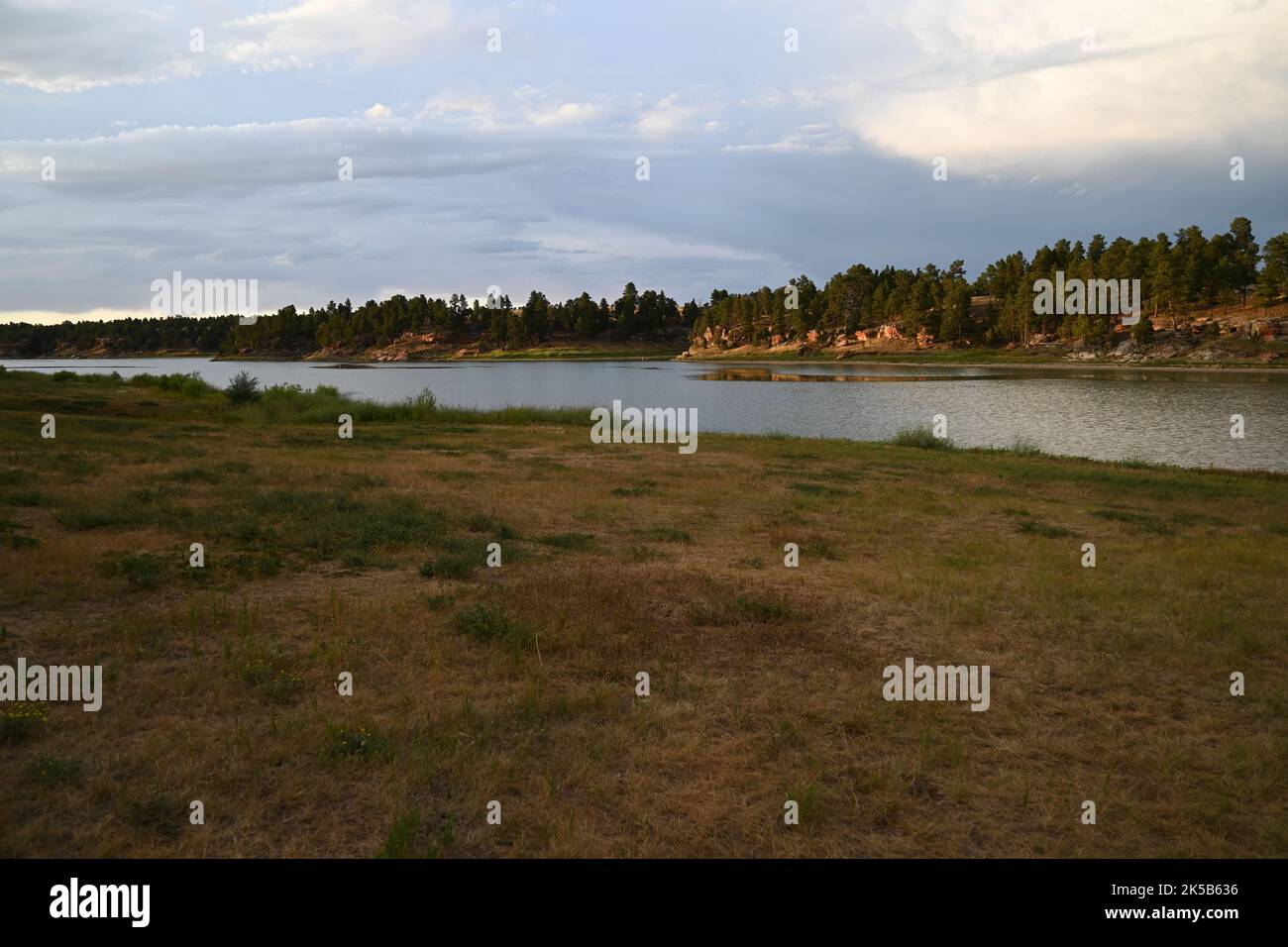 The Keyhole State Park with lake and lush green vegetation under blue ...