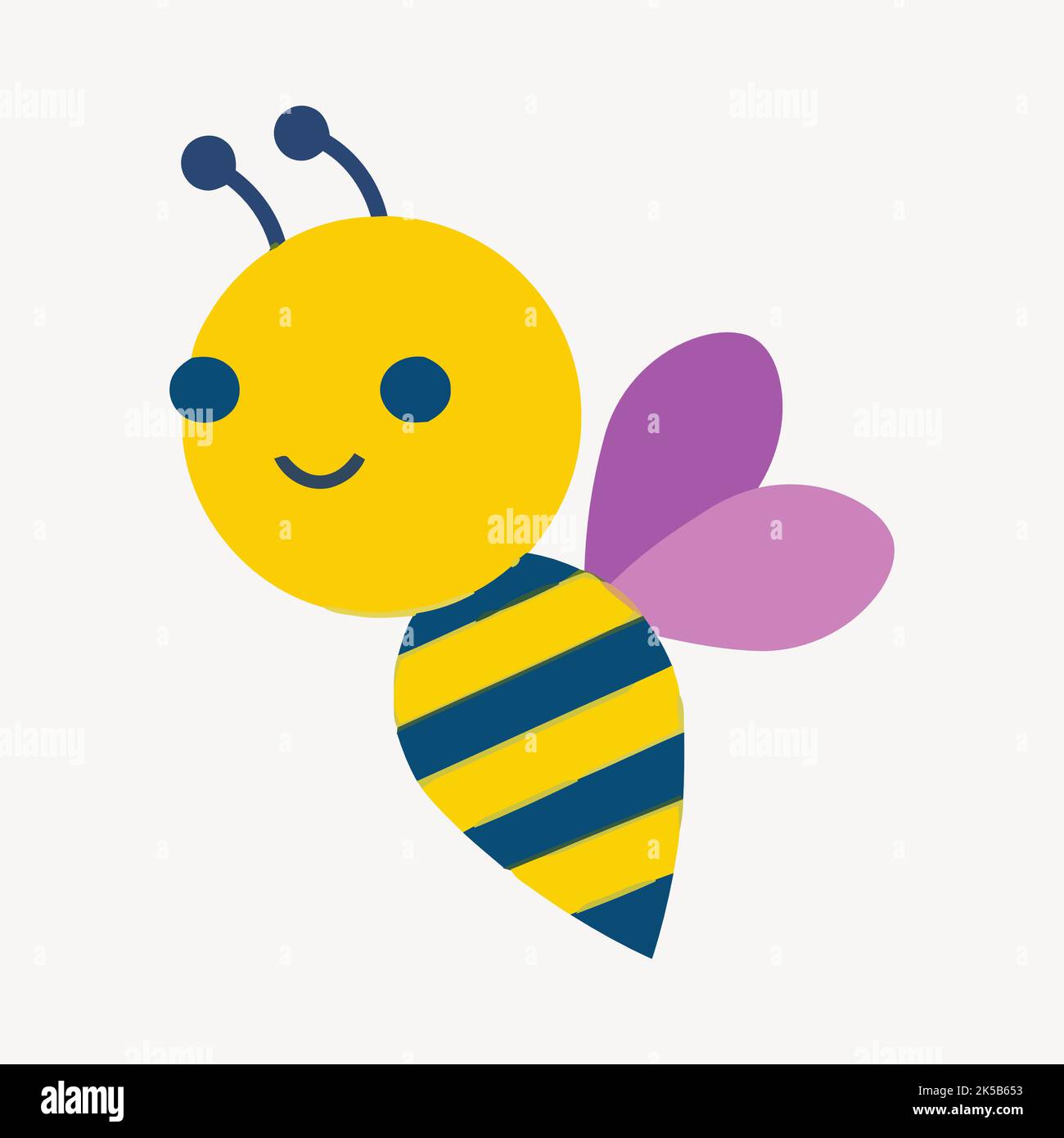 Cute bee collage element, animal illustration vector Stock Vector Image ...