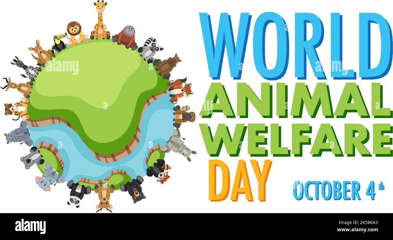World Animal Welfare Day Concept Vector illustration Stock Vector Image ...