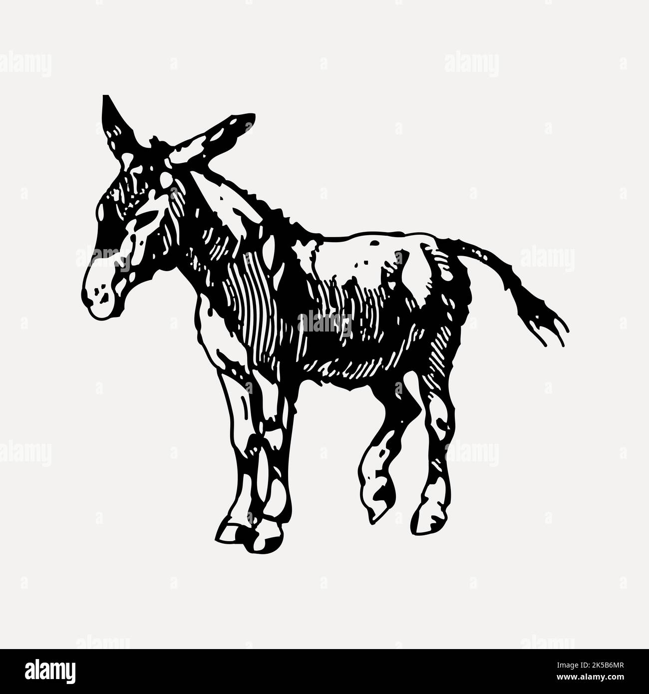 Donkey clipart, vintage illustration vector Stock Vector Image & Art ...