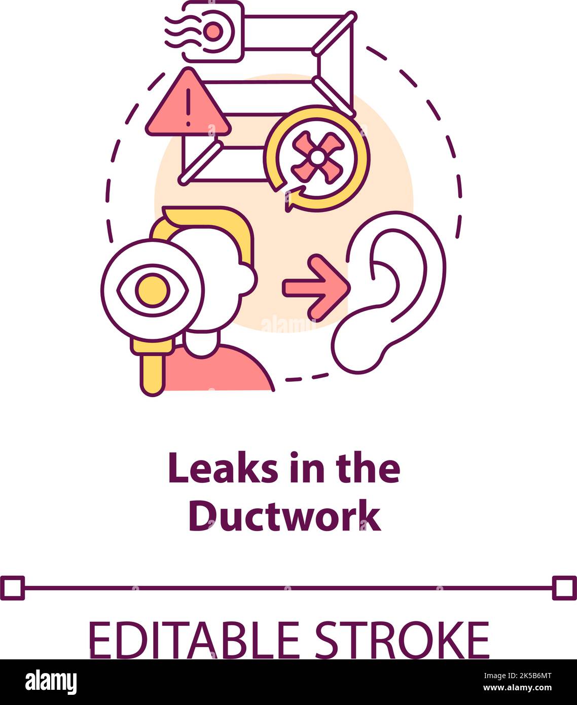 Leaks in ductwork concept icon Stock Vector Image & Art - Alamy