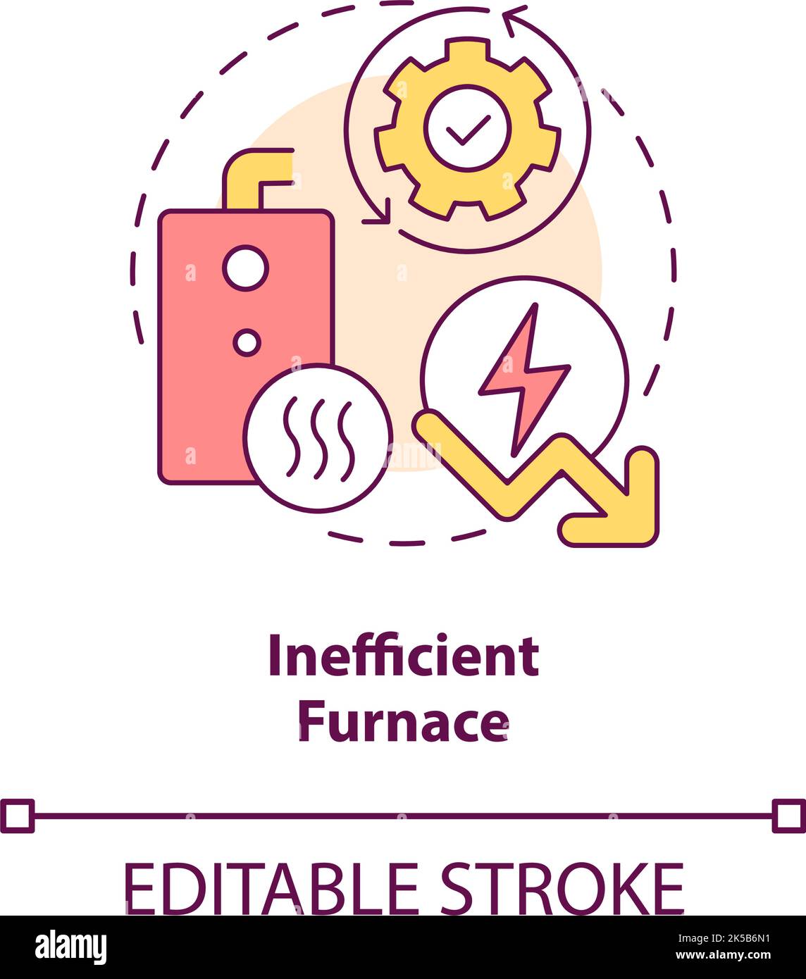 Inefficient furnace concept icon Stock Vector Image & Art - Alamy