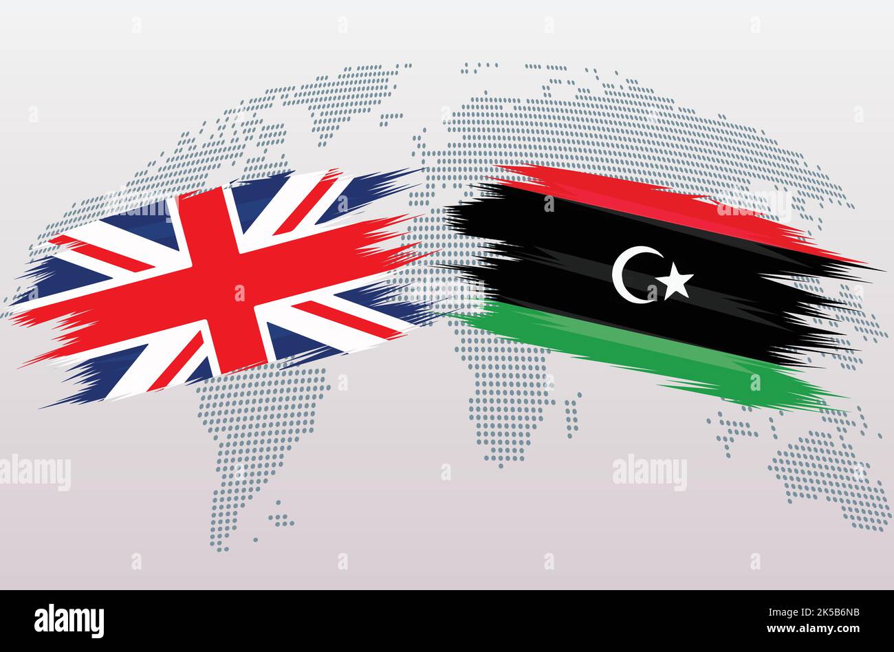 UK Great Britain and Libya flags. The United Kingdom VS Libya flags ...