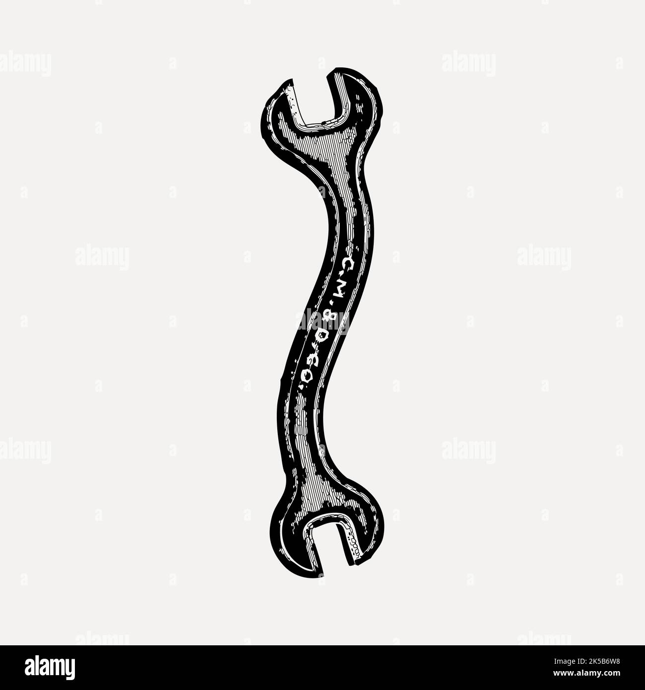 Wrench clipart, vintage illustration vector Stock Vector Image & Art ...