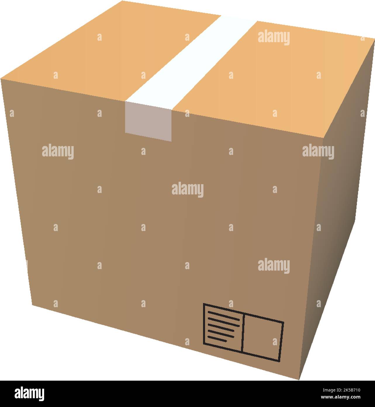 3D cardboard box isolated illustration Stock Vector Image & Art - Alamy