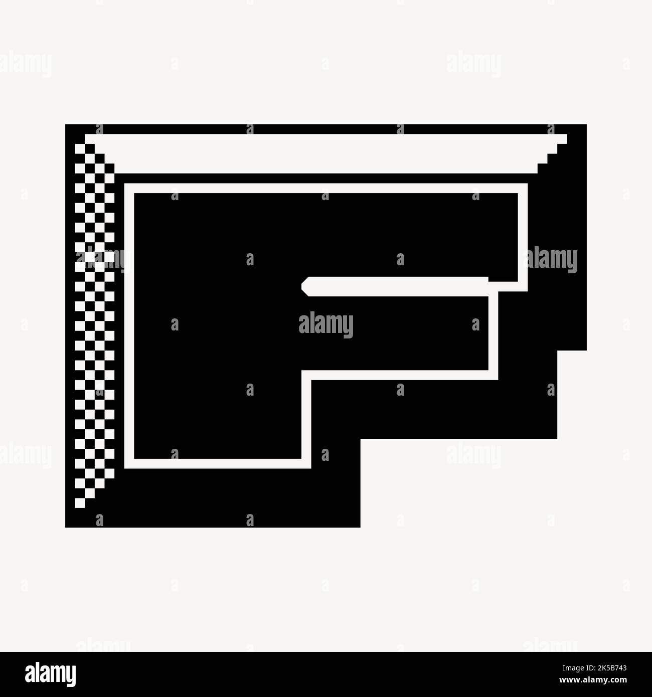 F letter clipart, 8-bit font illustration vector Stock Vector Image ...