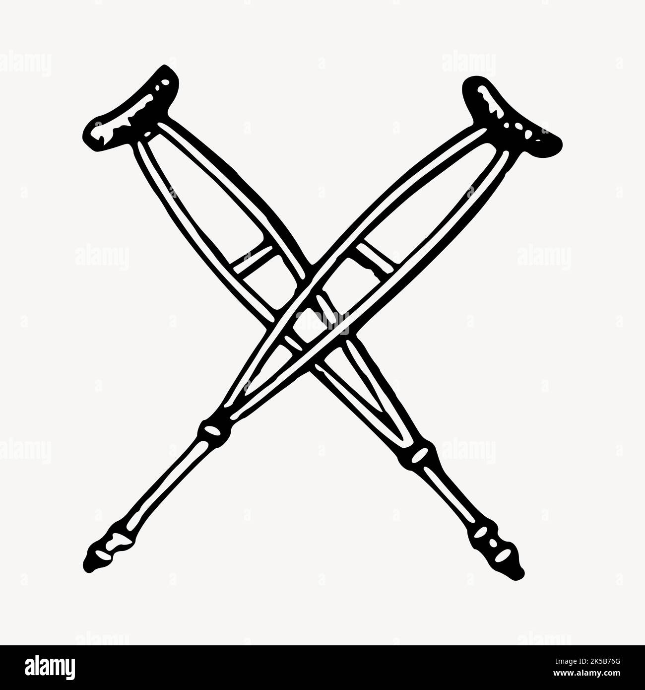 Crutches clipart, object illustration vector Stock Vector Image & Art ...