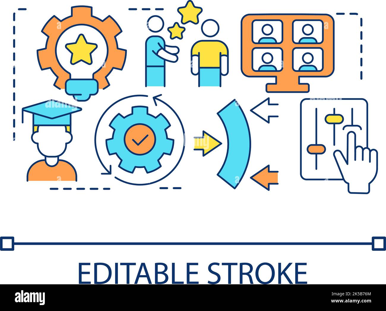 Flexible remote training concept icon Stock Vector Image & Art - Alamy