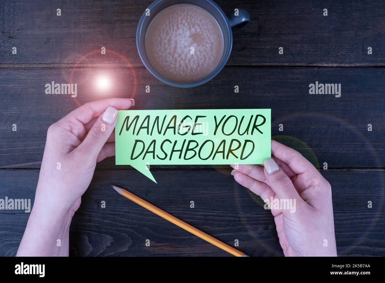 Conceptual caption Manage Your Dashboard. Word for web landing page to ...