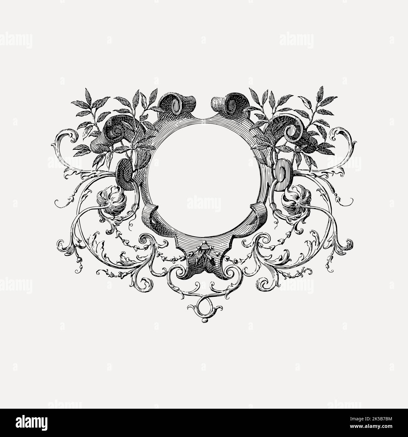 Antique frame collage element, drawing illustration vector Stock Vector ...
