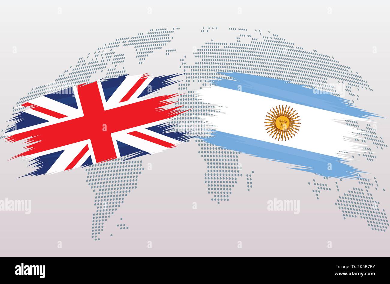 UK Great Britain and Argentina flags. The United Kingdom VS Argentina ...