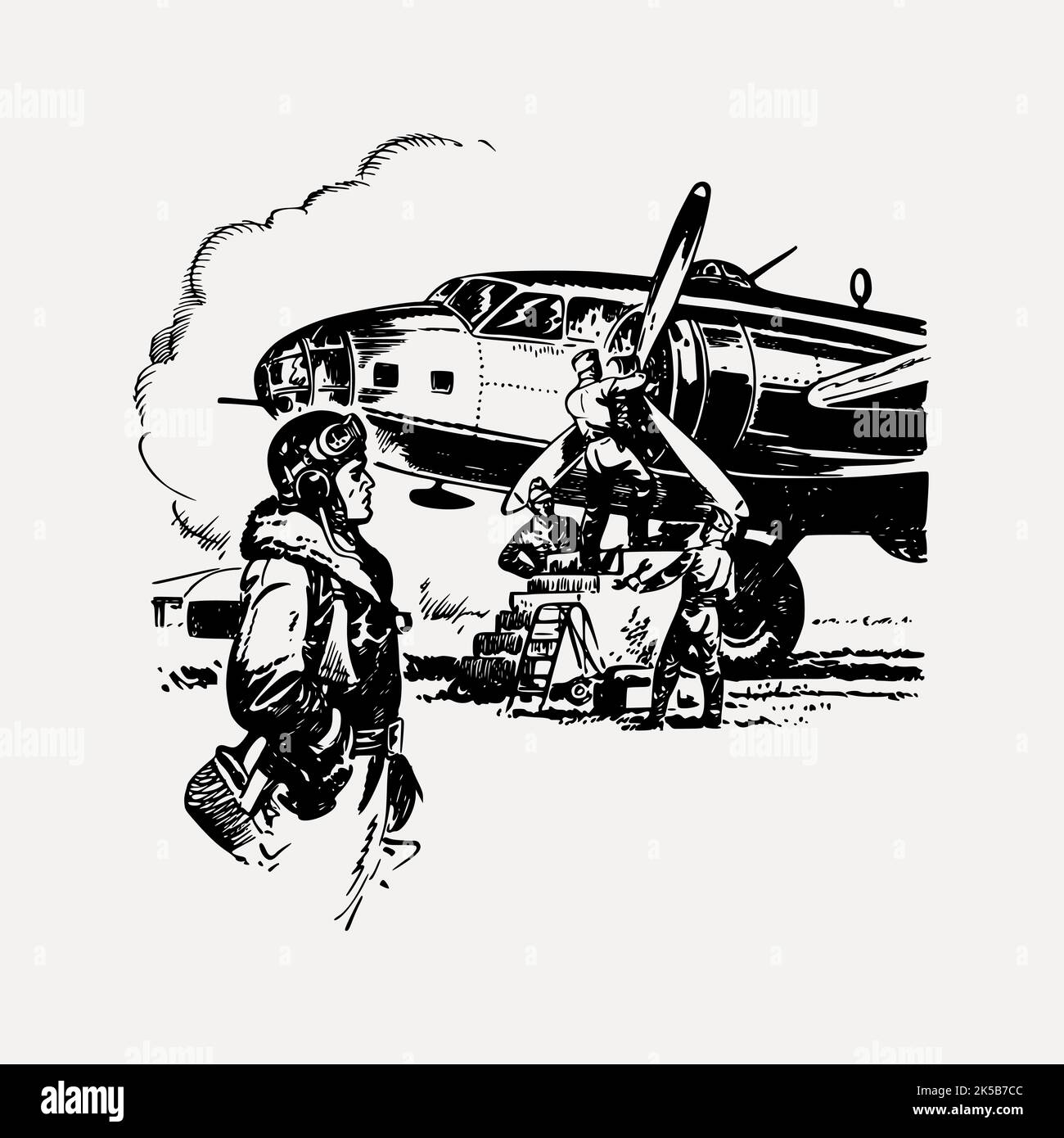 Airforce clipart, vintage illustration vector Stock Vector Image & Art ...