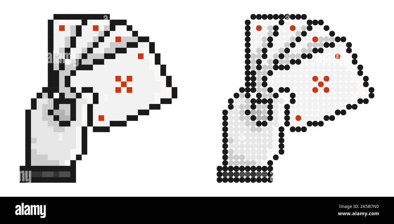 Pixel icon. Hand holds playing cards. Professional gambling poker in ...