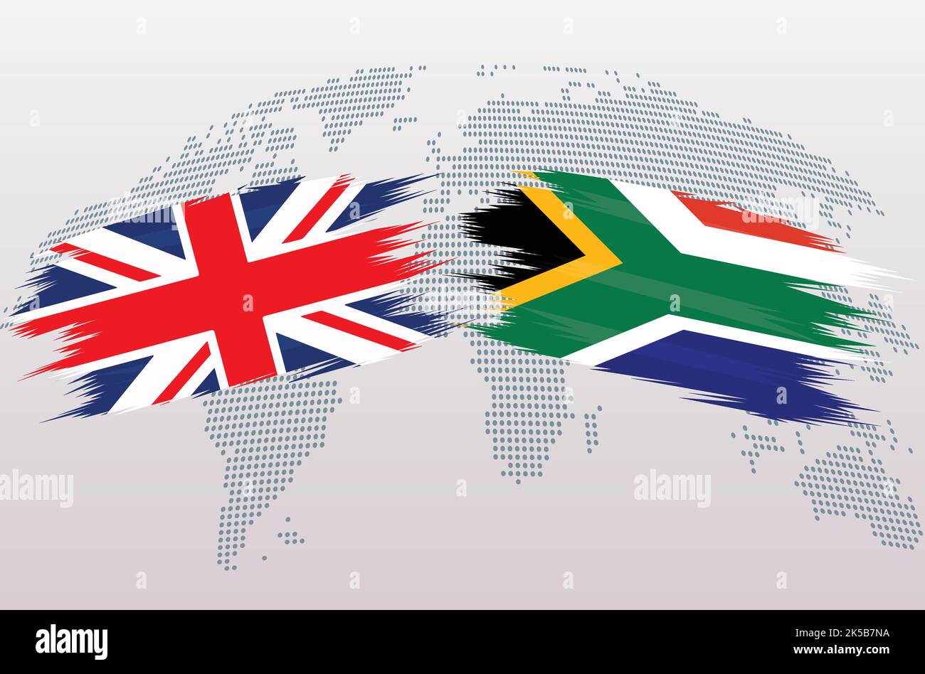 UK Great Britain and South Africa flags. The United Kingdom vs South ...