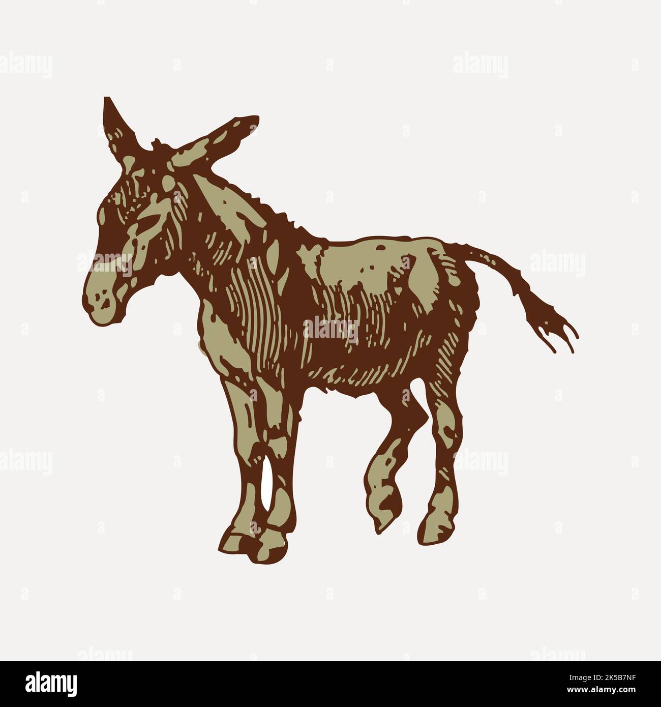 Donkey clipart, vintage illustration vector Stock Vector Image & Art ...