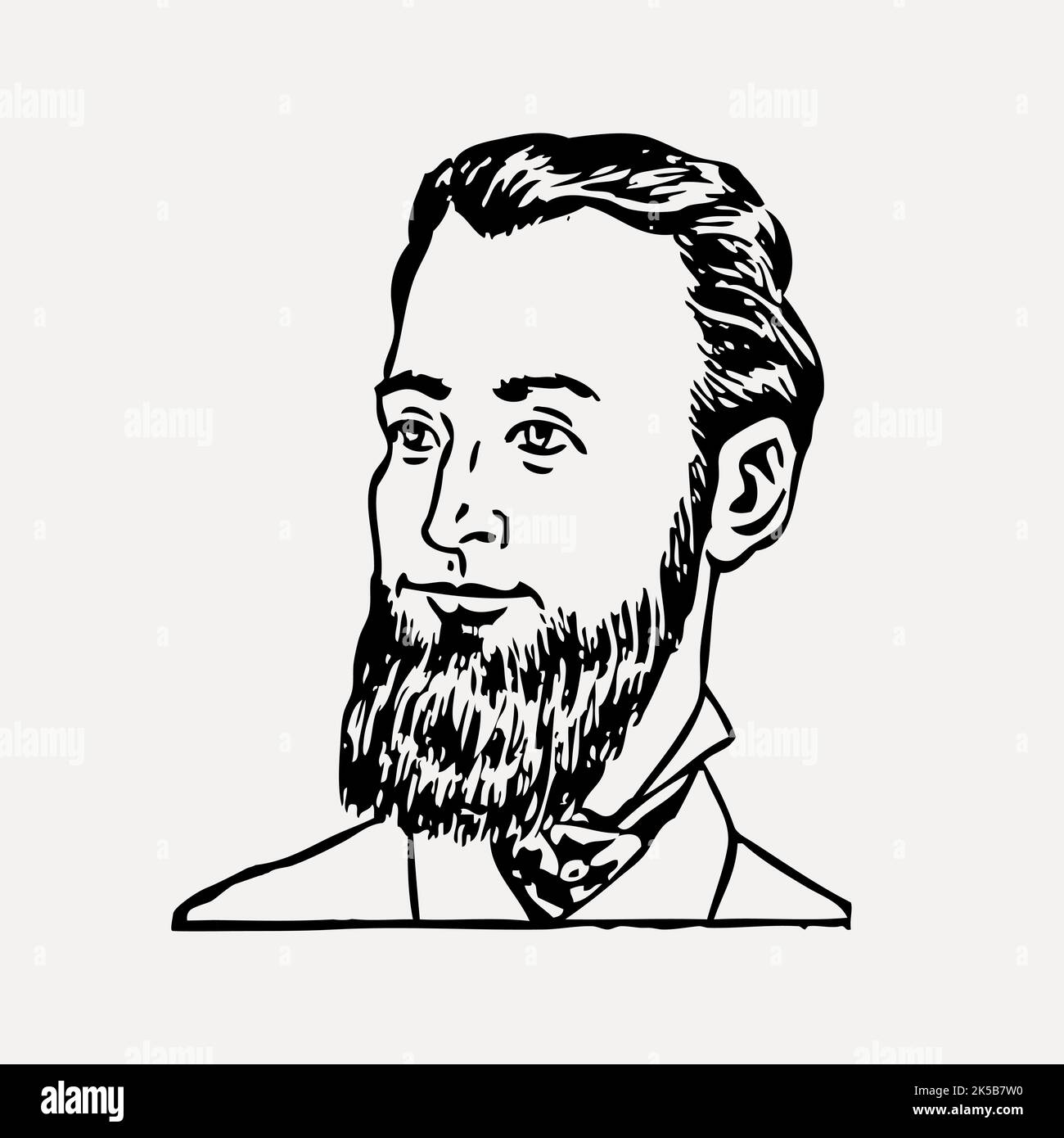 Bearded Man Clipart Vintage Illustration Vector Stock Vector Image