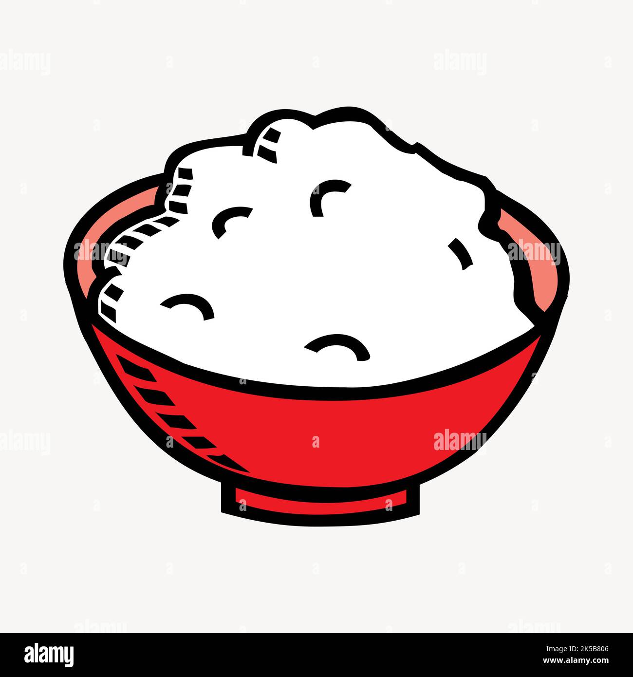 Rice bowl clipart, Asian food illustration vector Stock Vector Image ...