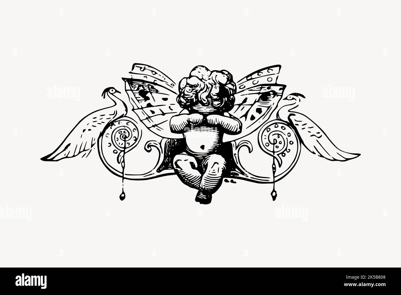 Cherub clipart, ornament illustration vector Stock Vector Image & Art ...
