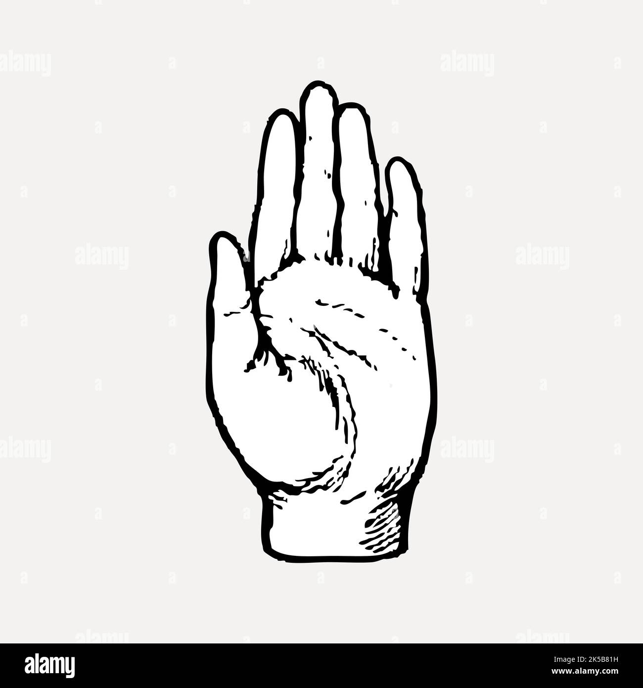 Palm hand clipart, vintage illustration vector Stock Vector Image & Art ...
