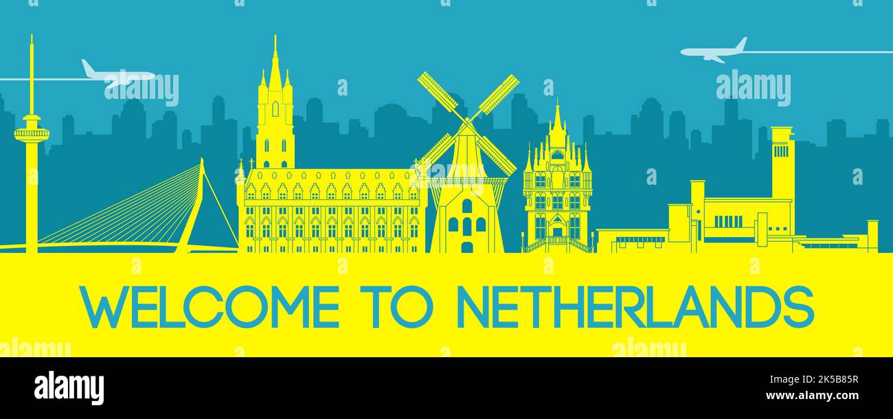 Rotterdam city skyline illustration Stock Vector Images - Alamy