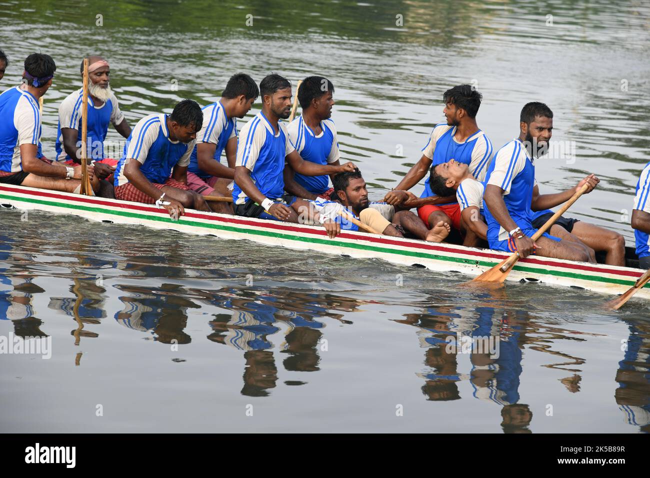 Traditional boat race festival on the river Bidyadhari at Ghusighata ...