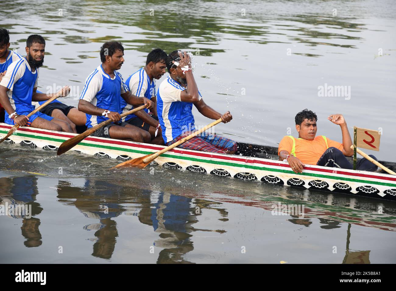 Traditional boat race festival on the river Bidyadhari at Ghusighata ...