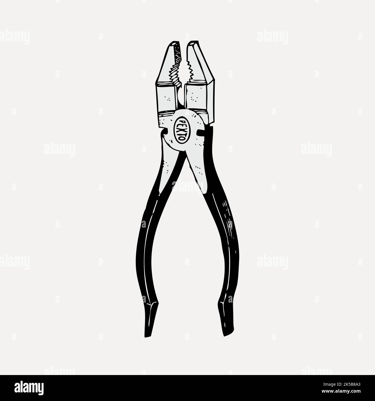 Pliers tool clipart, vintage illustration vector Stock Vector Image ...