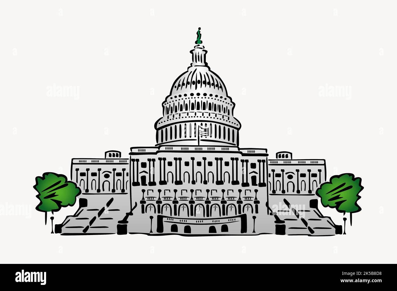 United States Capitol clipart, illustration vector Stock Vector Image ...