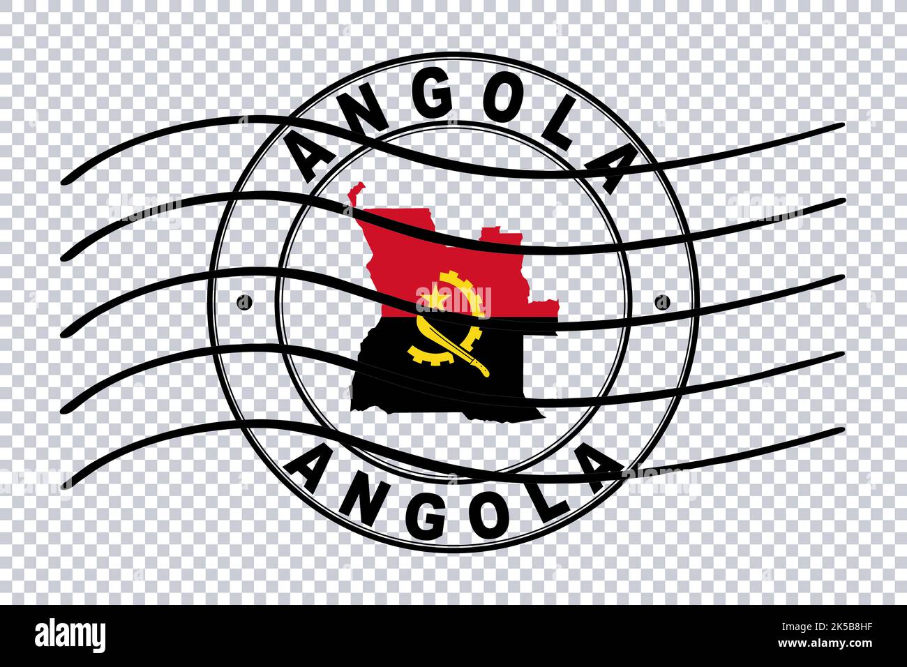 Map of Angola, Postal Passport Stamp, Travel Stamp, Clipping path Stock ...