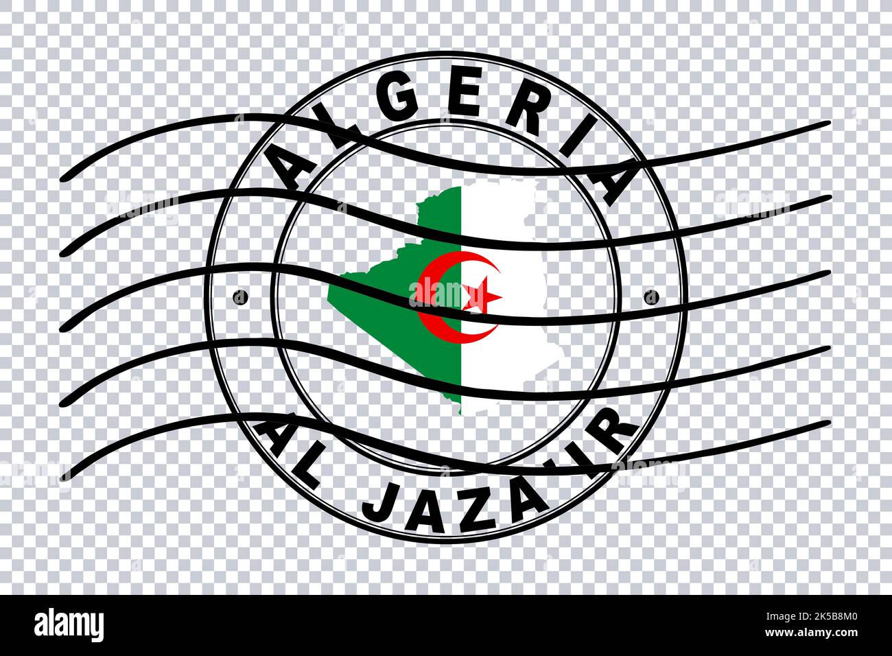 Map of Algeria, Postal Passport Stamp, Travel Stamp, Clipping path ...