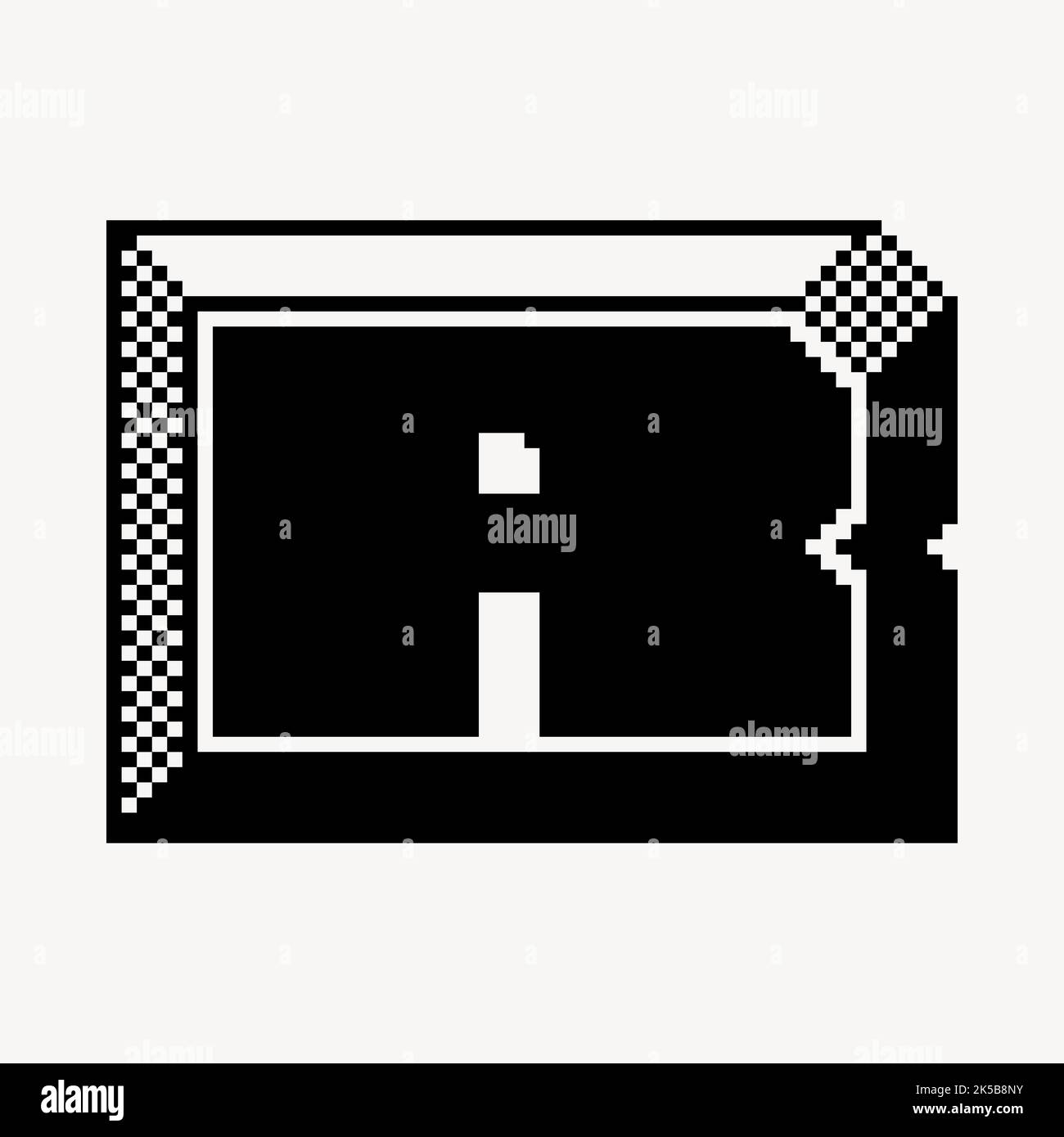 R letter clipart, 8-bit font illustration vector Stock Vector Image ...