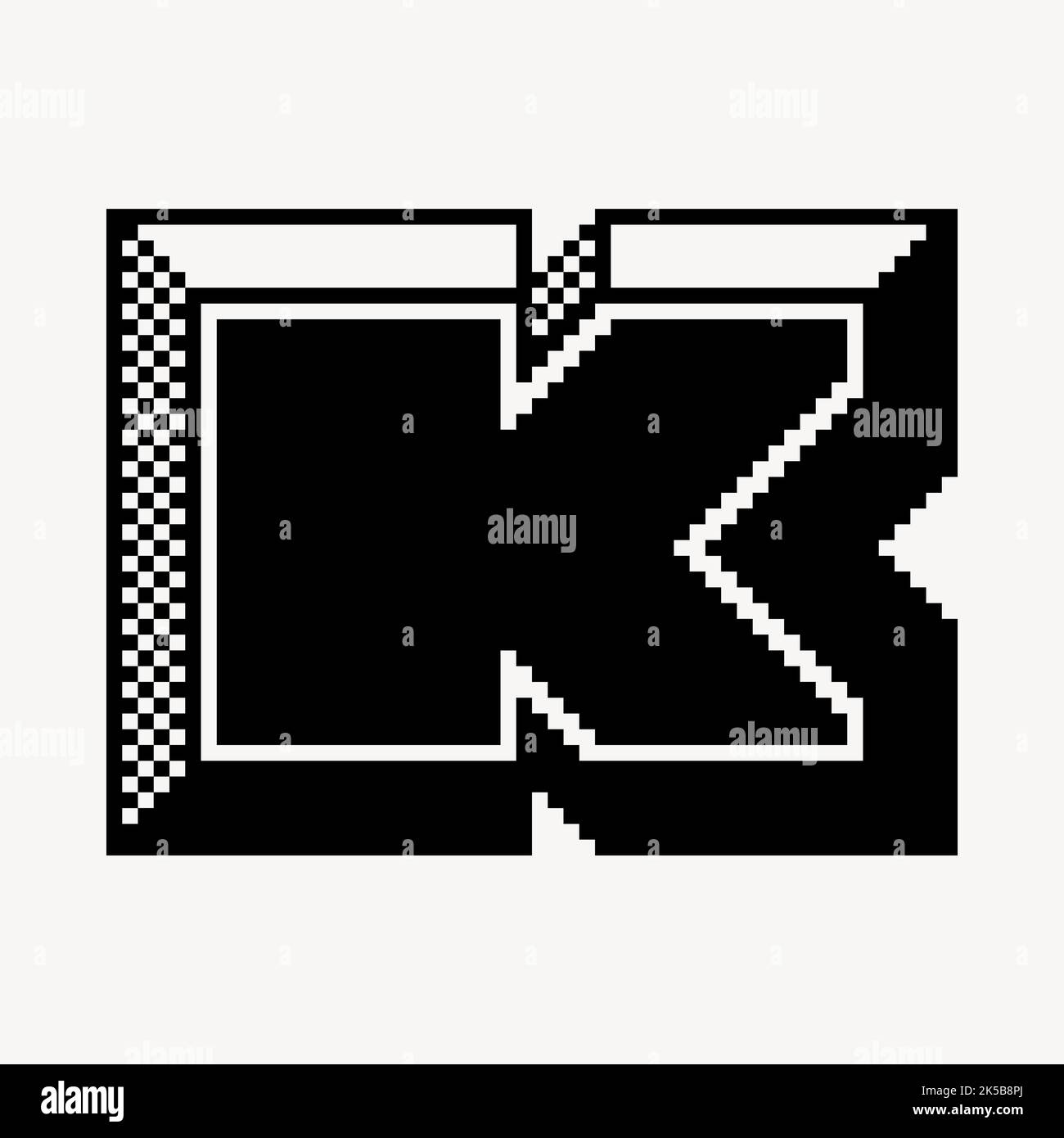 K letter clipart, 8-bit font illustration vector Stock Vector Image ...