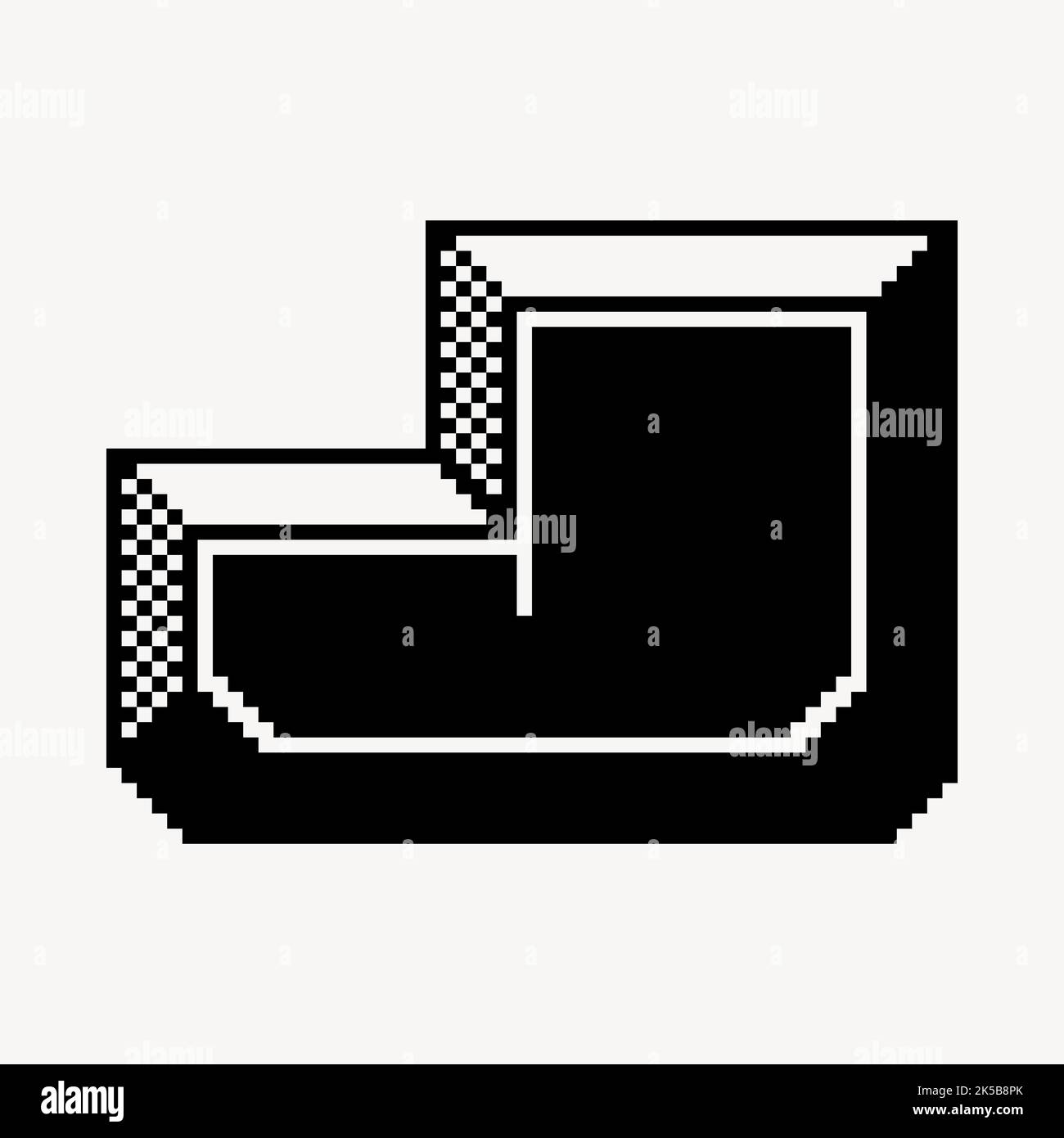 J letter clipart, 8-bit font illustration vector Stock Vector Image ...