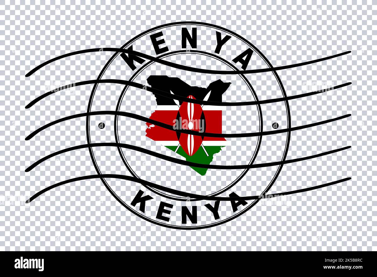 Map of Kenya, Postal Passport Stamp, Travel Stamp, Clipping path Stock ...
