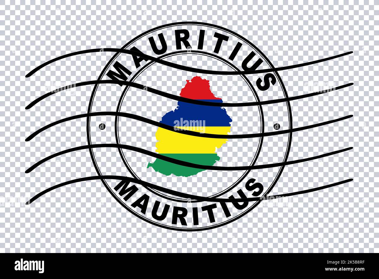 Map of Mauritius, Postal Passport Stamp, Travel Stamp, Clipping path ...