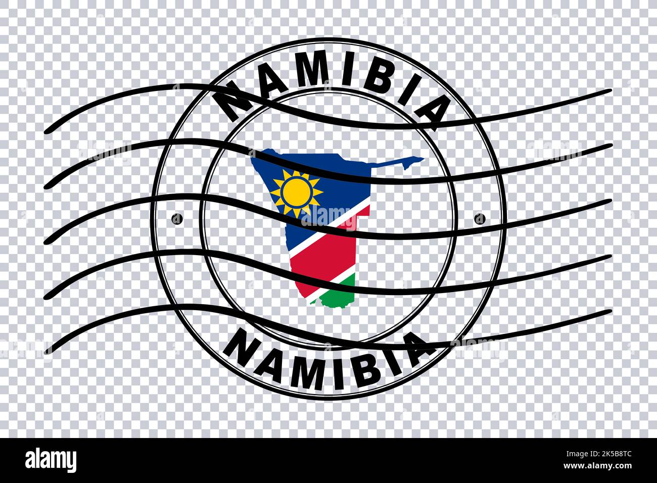 Map of Namibia, Postal Passport Stamp, Travel Stamp, Clipping path ...