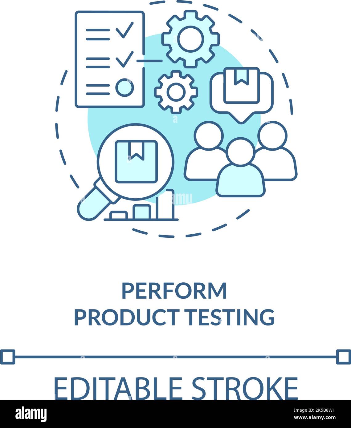 Perform product testing turquoise concept icon Stock Vector Image & Art ...